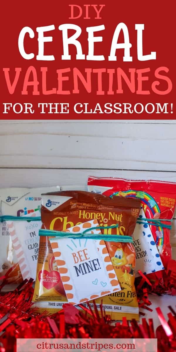 Cereal Valentines with Free Printable Cards - Because Mom Says