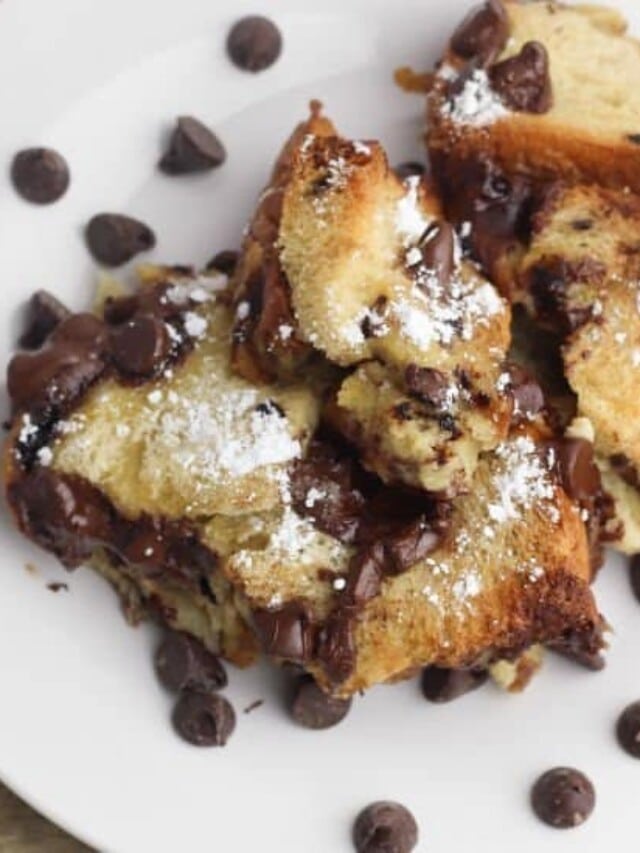 Delicious Chocolate Chip French Toast Bake Story - Because Mom Says